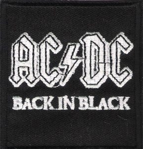 patch embroidered / écusson thermocollant AC/DC Back In Black – Rock Métal Patches